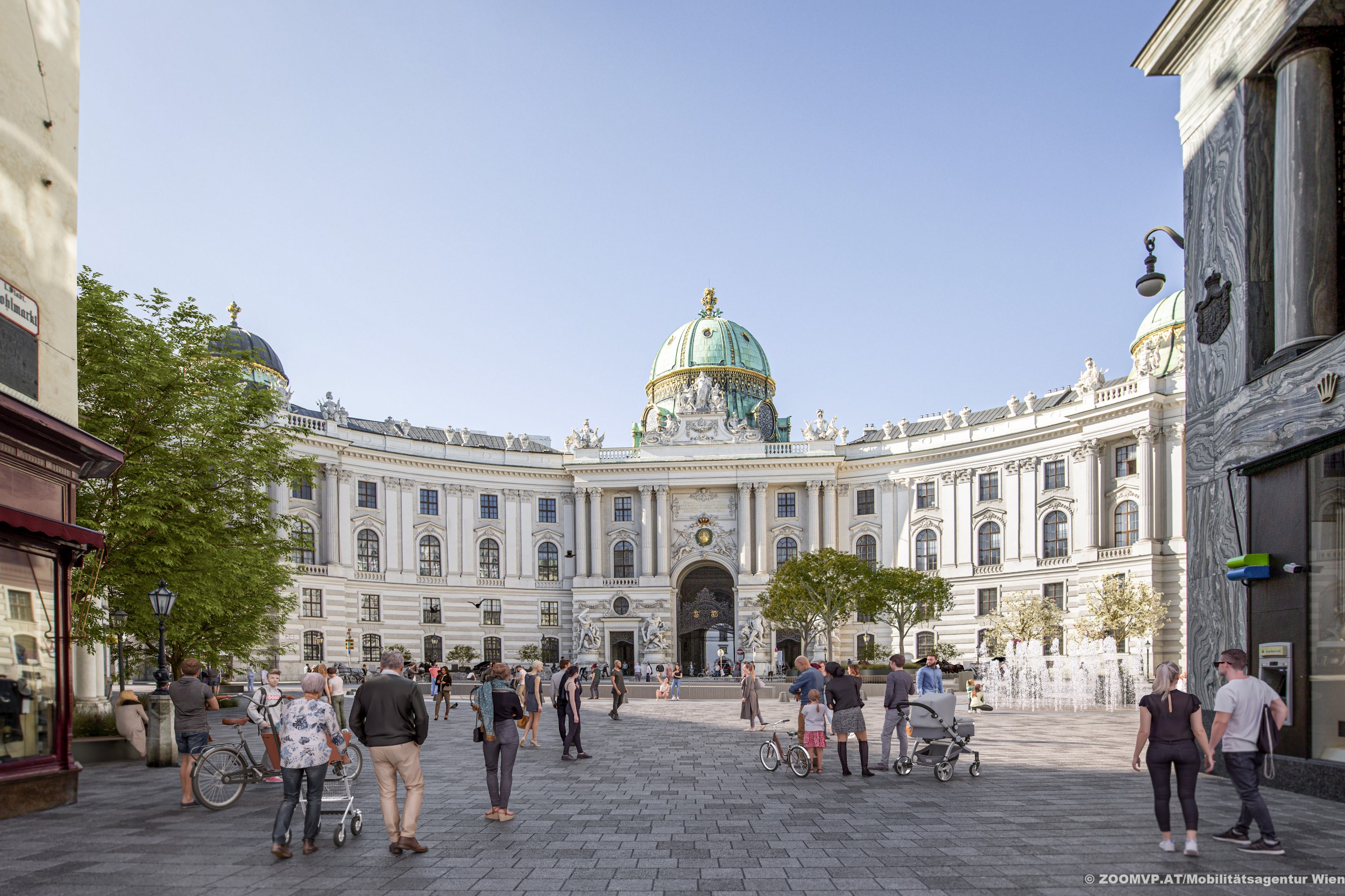 Michaelerplatz wird neu: grün und rumpelfrei - Fahrrad Wien